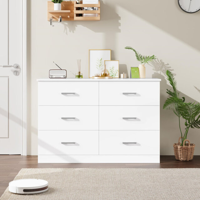 Chest Of Drawers With 6 Drawers Wooden Storage Cabinet Bedroom ...