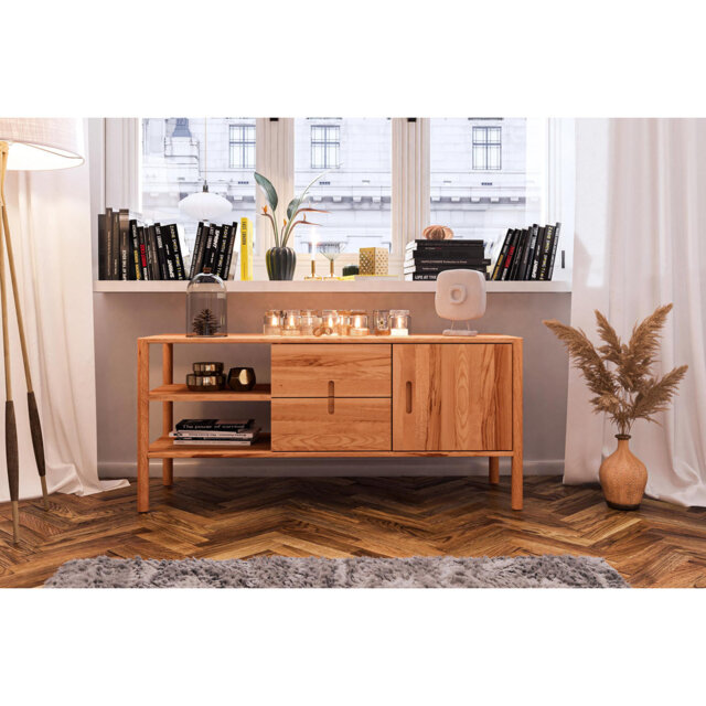 Wicken 2 Drawer 142Cm W Solid Wood Combi Chest by Wayfair | ufurnish.com