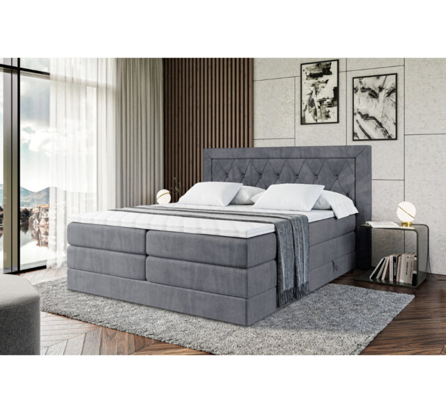 Box spring bed with bed box and topper 3 by Wayfair | ufurnish.com