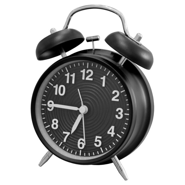 Analog: Numerical (numbers With 2+ Hands) Metal Battery Alarm Tabletop ...