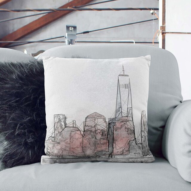 Downtown New York City Skyline in Abstract Cushion with Filling by ...