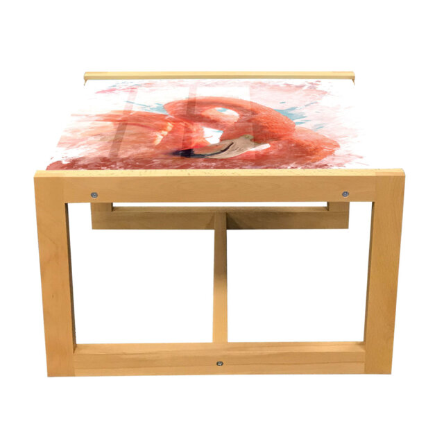 Flamingo Coffee Table, Flamingo Bird With Feather Nature Art Work ...