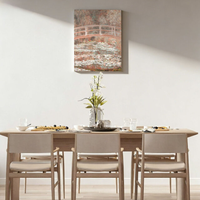 Monet Water Lily Bridge, 16 X 12 Inch, Canvas With Integrated Wooden ...