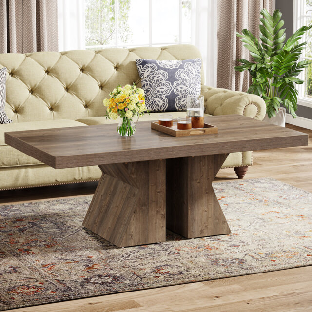 Wood Coffee Table, 120cm Rectangular Center Table by Wayfair | ufurnish.com