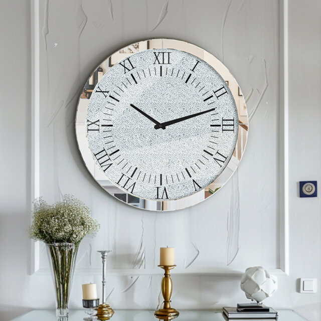 60cm Crystal Diamond Wall Clock by Wayfair | uFurnish.com