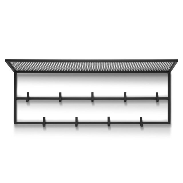 Lelynn 9 - Hook Wall Mounted Coat Rack with Storage in Black by Wayfair ...