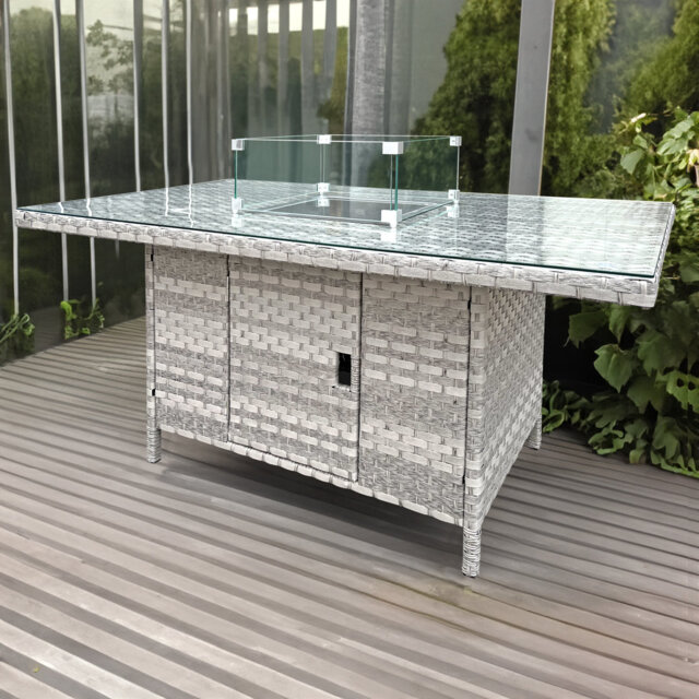 Rattan Firepit Table in Dove Grey by Wayfair | ufurnish.com