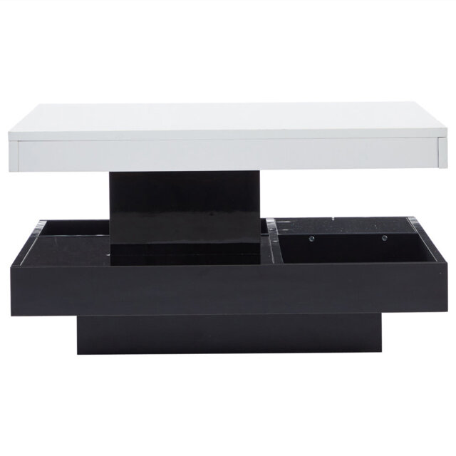 360° Rotating Coffee Table, 2-Tier Rotating Coffee Table Top with ...