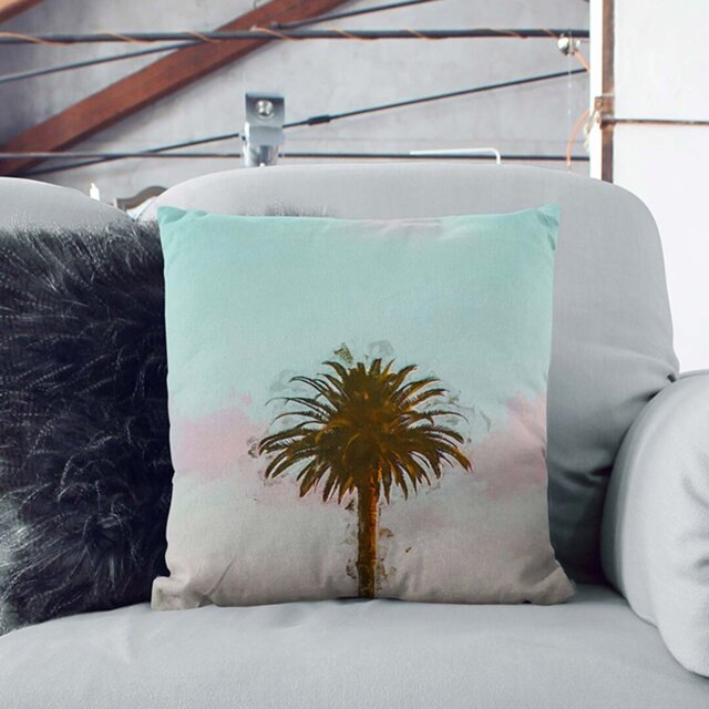 Sunset Palm Tree Cushion with Filling by Wayfair | ufurnish.com