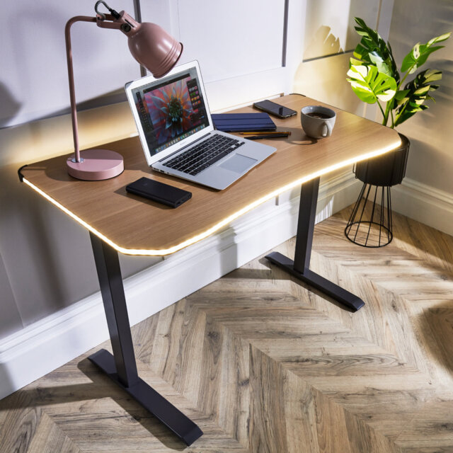 XR Living - Oka Woodgrain Office Desk - Wireless Charging by Wayfair ...