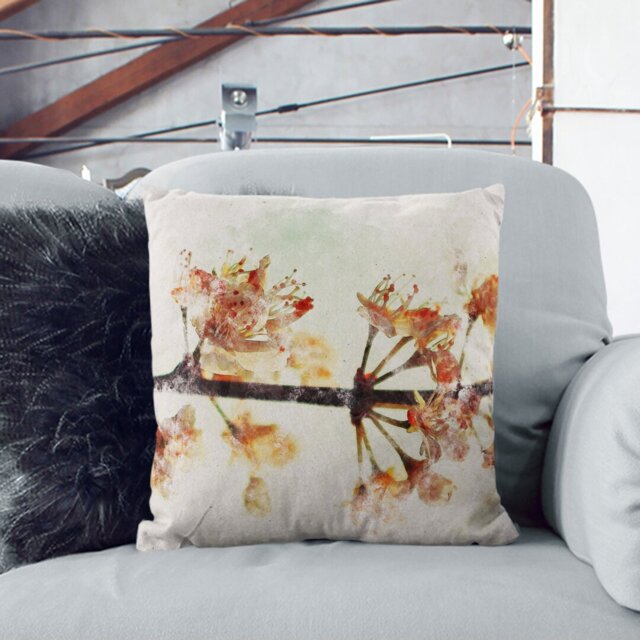 Pink Cherry Blossom Flowers Vol.12 Scatter Cushion by Wayfair ...