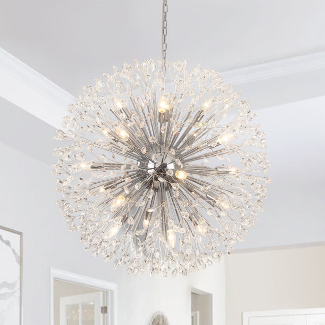 Dandelion 20-Light Modern Round Sputnik Crystal Chandelier Starburst ...