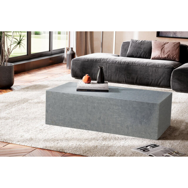 Coffee table MONOBLOC concrete look 100 cm gray living room table sofa ...