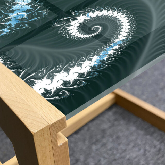 Astral Coffee Table, Abstract Fractal Inspired Motif With Swirls ...