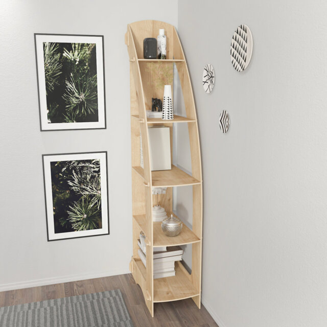 Agile Corner Bookcase by Wayfair | ufurnish.com