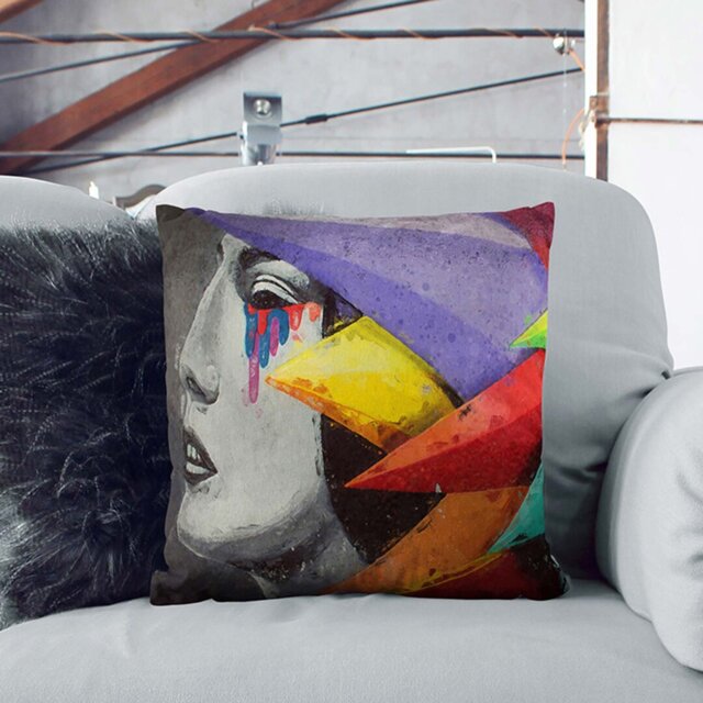 Crying Colour in Abstract Cushion with Filling by Wayfair | ufurnish.com