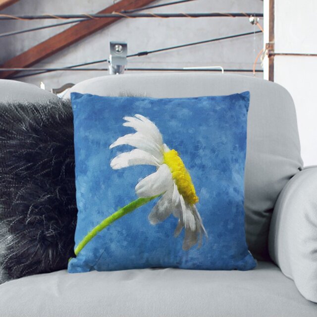 White Daisy Flower Scatter Cushion by Wayfair | ufurnish.com
