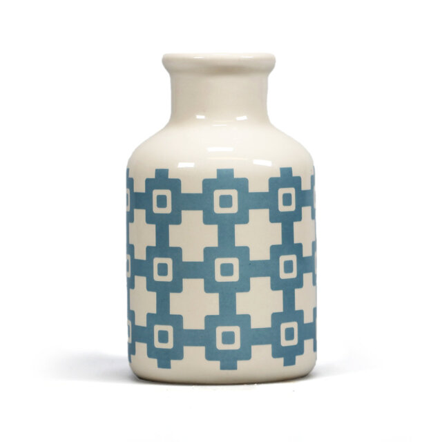 Trilby White/Blue 14Cm Ceramic Table Vase by Wayfair | ufurnish.com