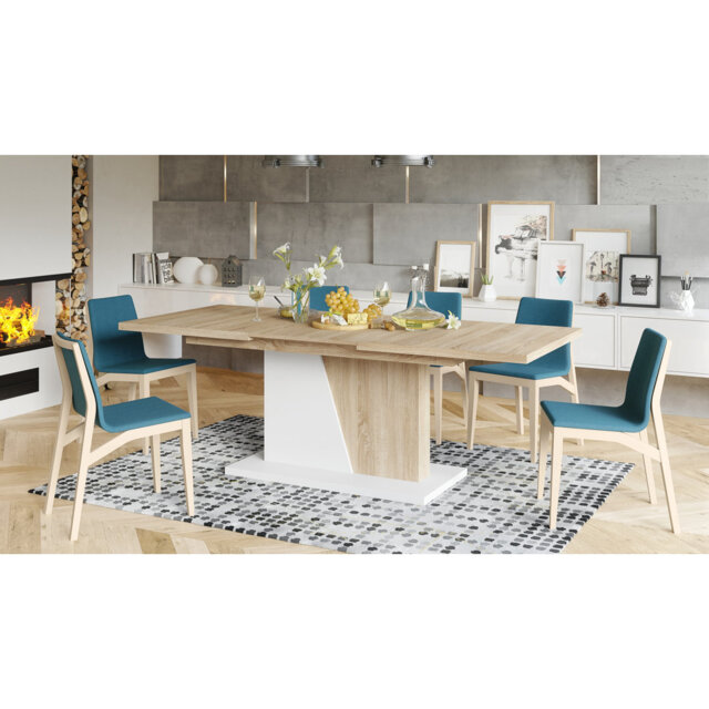218cm Solid Oak Pedestal Dining Table by Wayfair | ufurnish.com