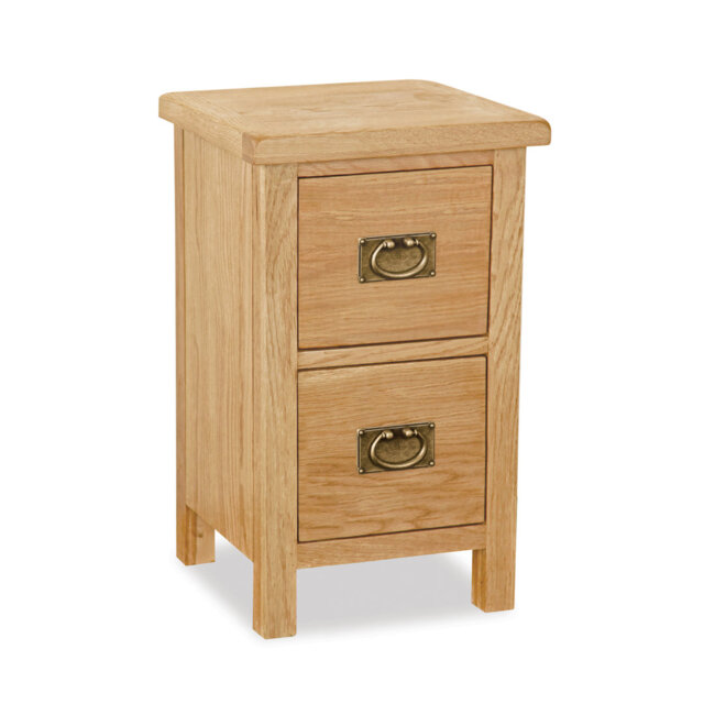 Benjamin Petite Oak Narrow 2 Drawer Bedside Cabinet by Wayfair ...