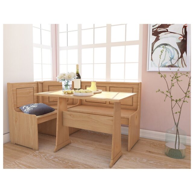 Vigga Solid Wood Corner Bench and Table Set by Wayfair | ufurnish.com