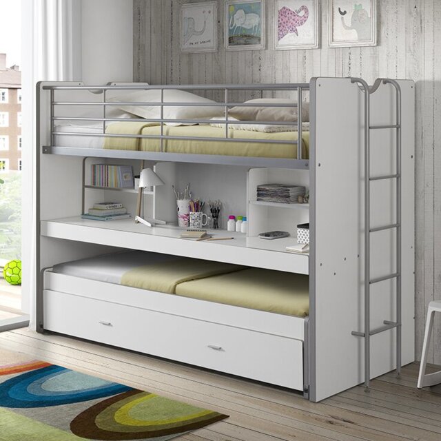 Bonny European Single (90 x 200cm) High Sleeper Loft Bed Bed with ...