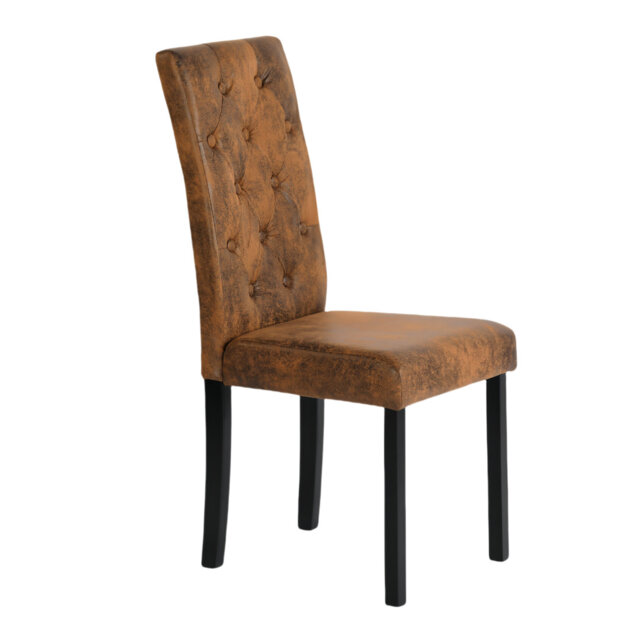 Dining Chairs Set Of 4,Suede Fabric Upholstered,High Back Padded Chairs ...