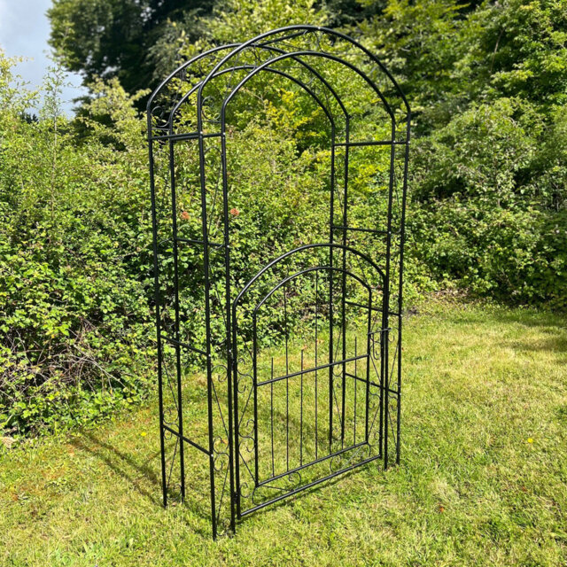 Metal Windsor Garden Arch With Gate And Fixing Pegs by Wayfair ...