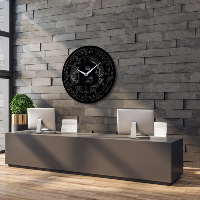 Bitcoin-Wall-Clock-Crypto-Wall-Decor-Funny-Clock-Minimalist-Clock-Round ...