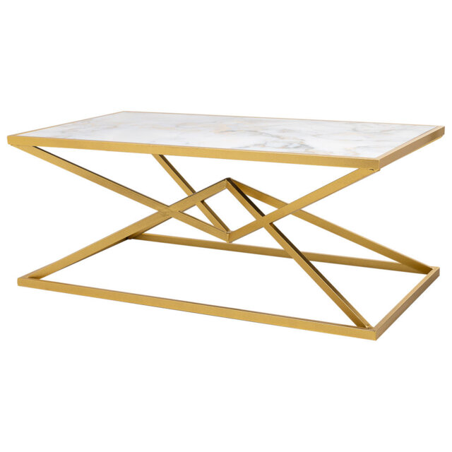 GOLDEN METAL RECTANGULAR COFFEE TABLE by Wayfair | ufurnish.com