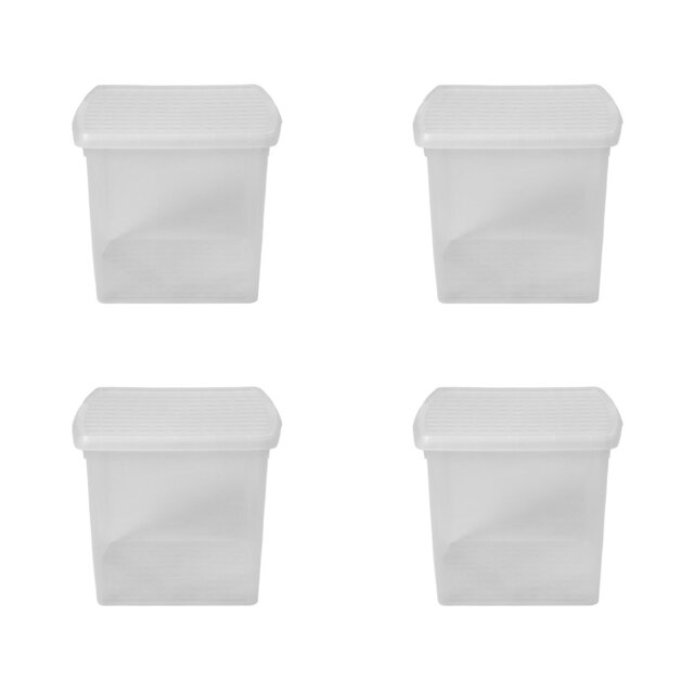 Wham Clip Square Plastic Storage Boxes with Secure Clip Lock Lids Clear ...