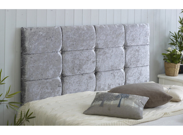 "Roma Crushed Velvet 6ft Super King 20"" Headboard - Silver" by Wayfair ...