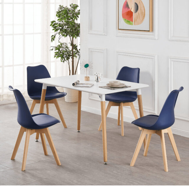 Zane Dining Set- Dining Table Set - a Kitchen Table & 4 Leather ...