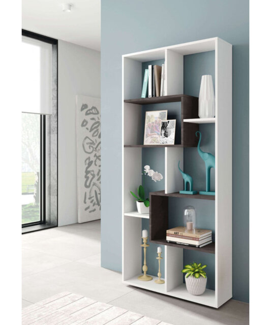 Buma White And Dark Brown Shelving Storage Book Shelves Bookcase Unit ...