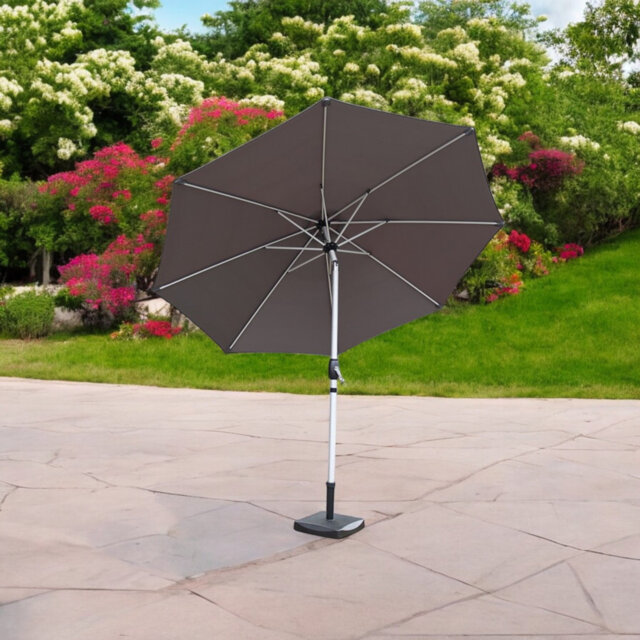 Parasols 3m Crank and Tilt Parasol Brushed Aluminium Pole (48mm Pole, 8 ...