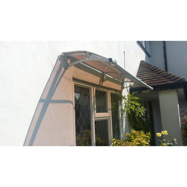 Merci 2m Width x 0.65m Depth Door Canopy Grey-Bracket Bronze-Sheet by ...