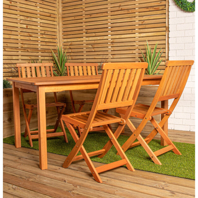 Caziyah Rectangular 5 - Piece 4 - Person 150 Cm L Outdoor Table Set by ...