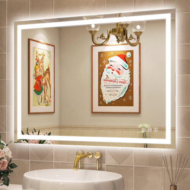 Casten Sleek LED Bathroom mirror with Bluetooth, Dimming, 3 color ...