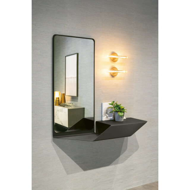 Rodneshia wall metal mirror console with shelf by Wayfair | ufurnish.com
