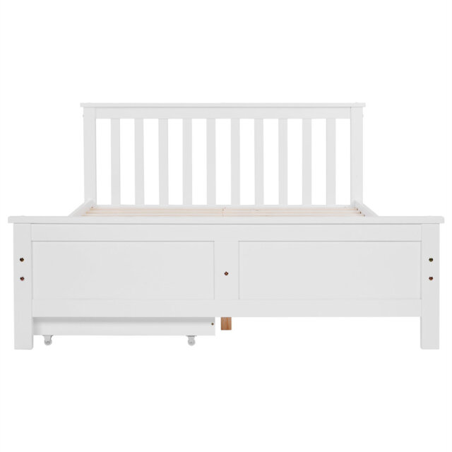 Wooden Solid White Pine Storage Bed With Drawers by Wayfair | ufurnish.com