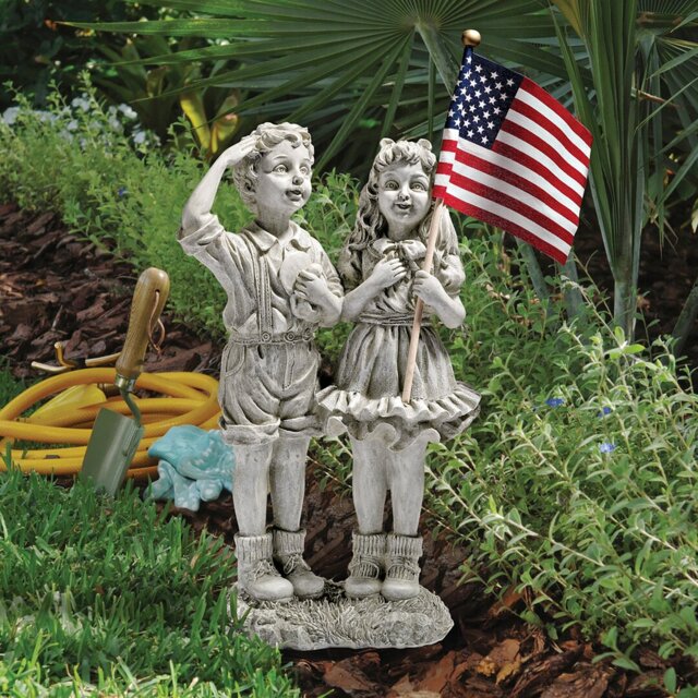 Patriotic Flag Children Garden Statue by Wayfair | uFurnish.com