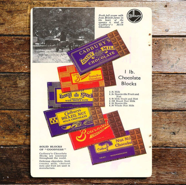 Cadbury's Chocolate Bars 1 Lb Chocolate Blocks Metal Wall Décor by ...