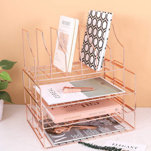 3-Tier Stackable File Tray with Magazine Holder by Wayfair | ufurnish.com