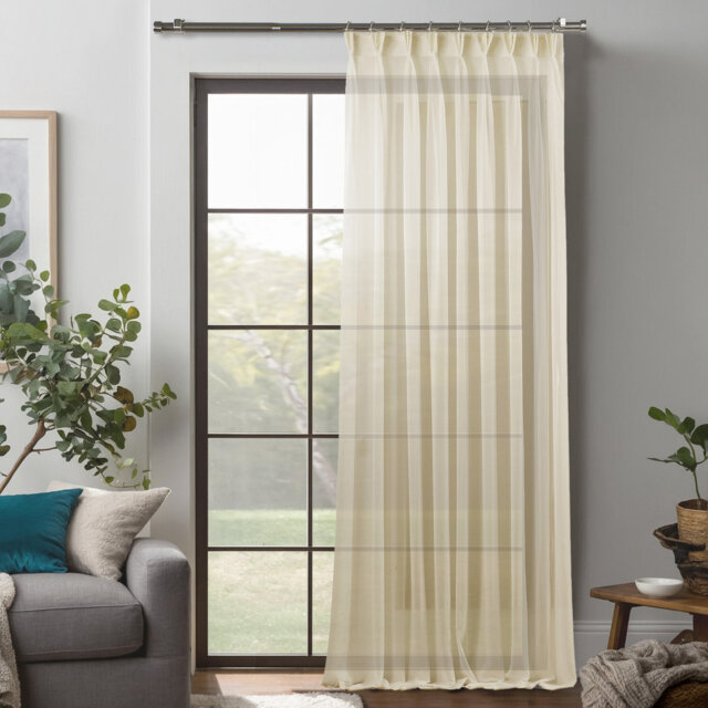 Silk Crep Sheer Pinch Pleated Custom Made Extra Long & Extra Width ...