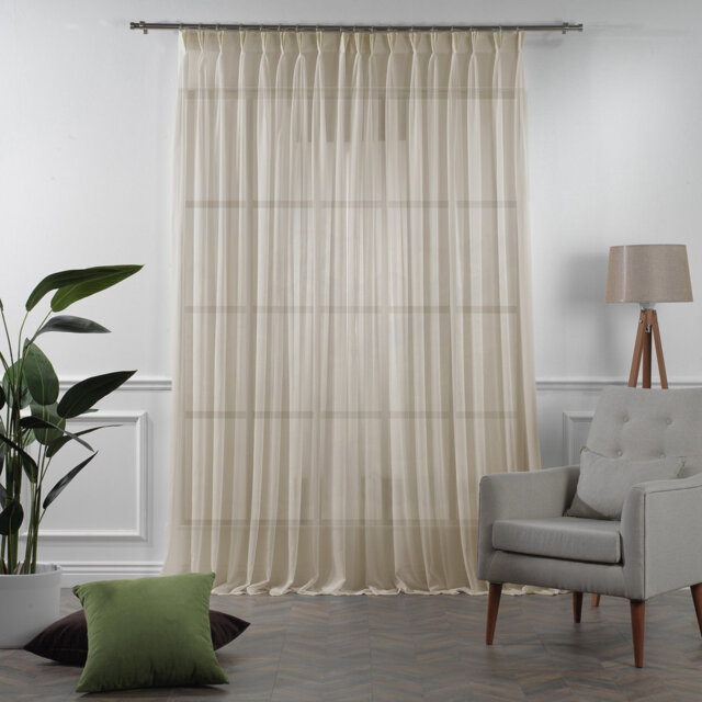 Silk Crep Sheer Pinch Pleated Custom Made Extra Long & Extra Width ...