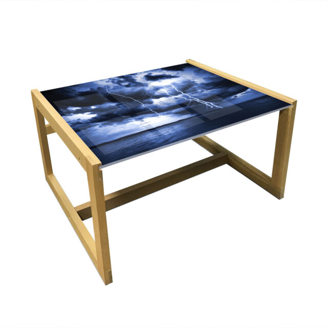 Nature Coffee Table, Majestic Sky View With Huge Rain Clouds All Over ...