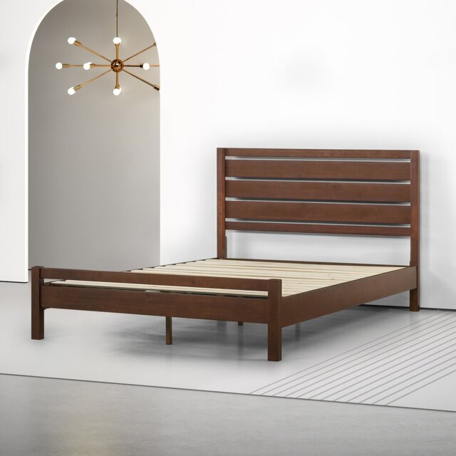 Dorland Wooden Bed Frame with Headboard by Wayfair | ufurnish.com