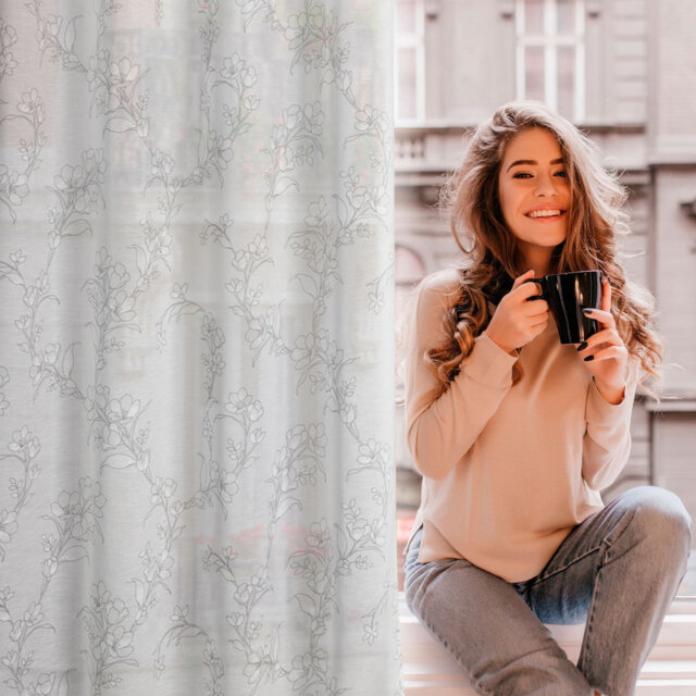 Aashay Eyelet Semi Sheer Curtain by Wayfair | ufurnish.com