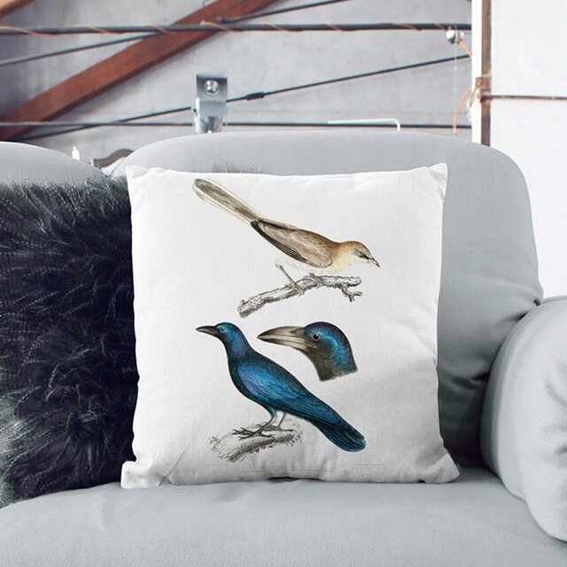 Jay & Crow Illustrations by John Edward Gray Cushion with Filling by ...