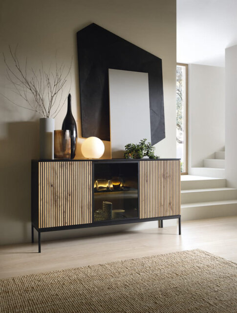 Sleek Sophistication: Deette Sideboard Cabinet with Illuminated Glass ...